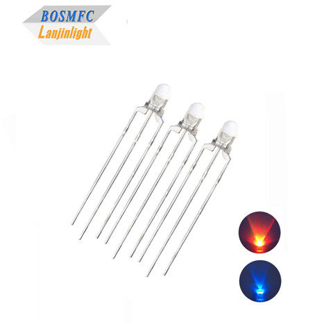 Bi color 3mm LED Red & blue commom anode and commom cathode Through ...